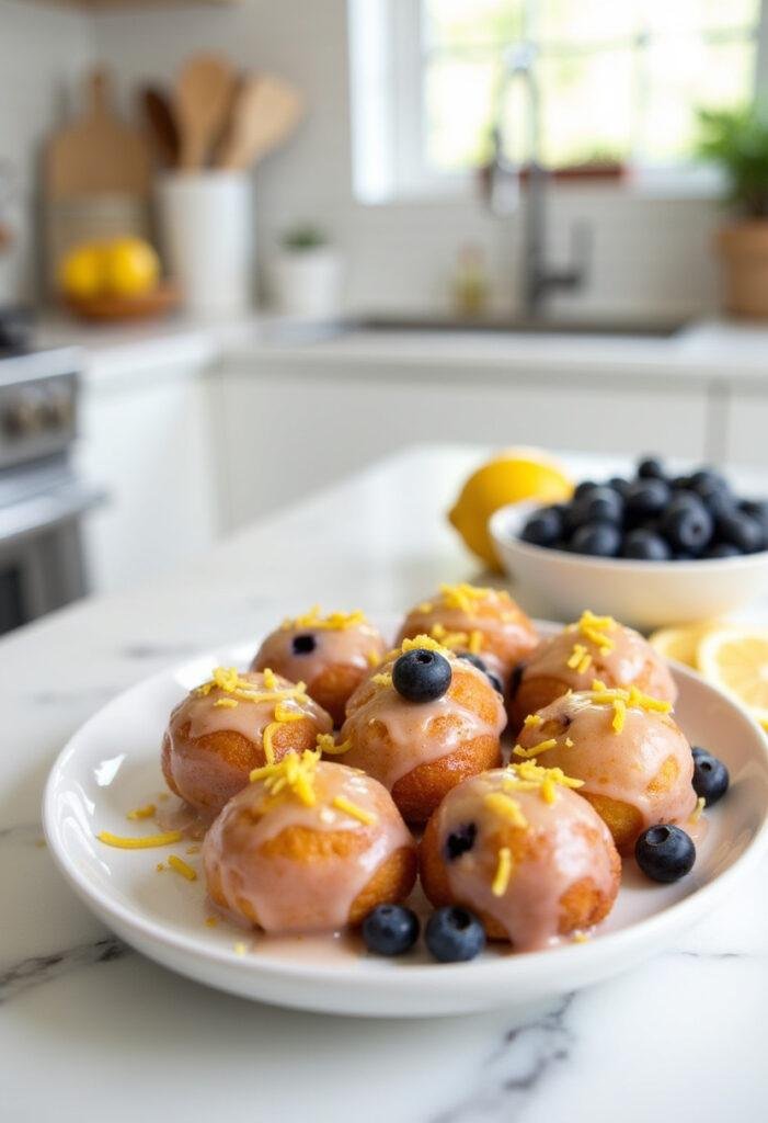 Blueberry Lemon Curd Donut Holes - Well Made by Kiley - Mom's Meals