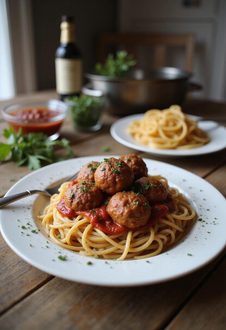 Baked Spaghetti and Meatballs - Mom's Meals